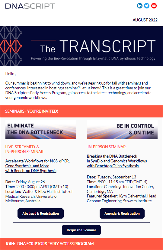 The Transcript August 2022 Dna Script 4464